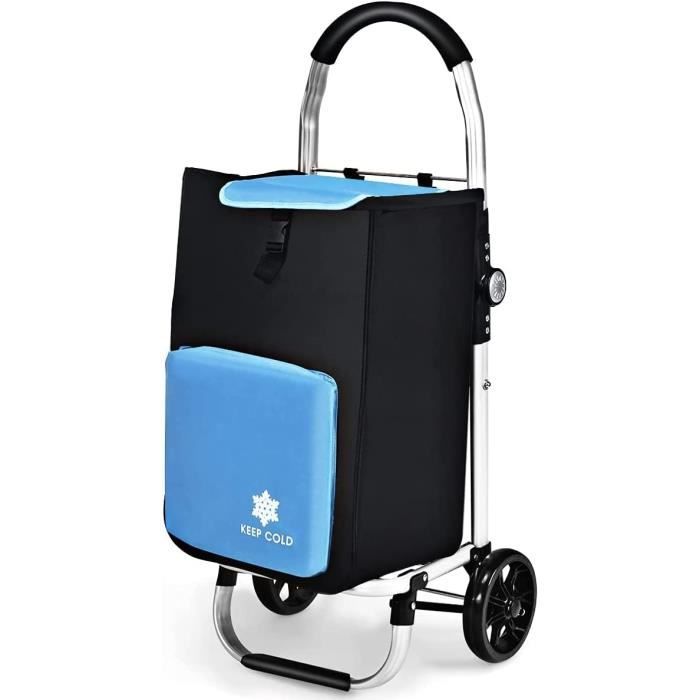 GIANTEX Chariot de Courses Pliable à roulettes 53L,Chariot de Marché ...