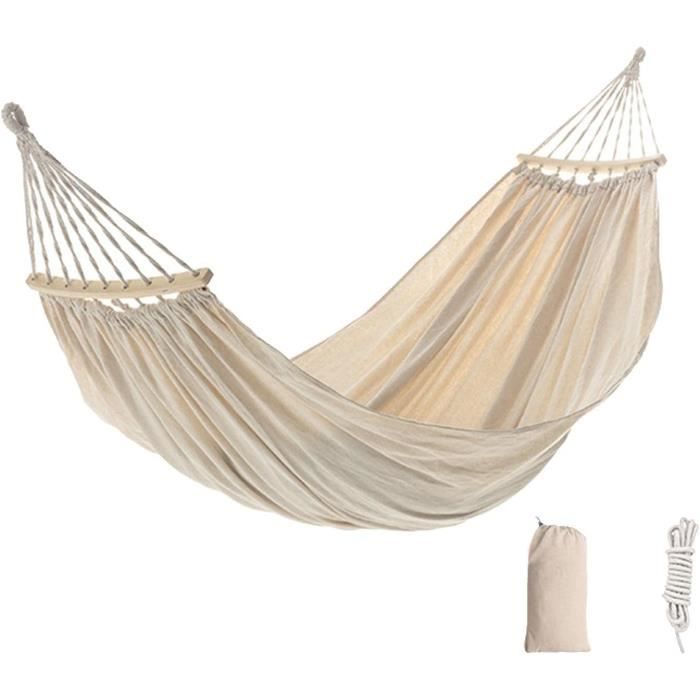 Hamac Double - N438 - Pour 2 Personnes - Beige - Cdiscount Jardin