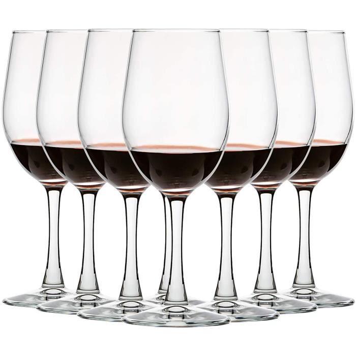 Verre à Vin Rouge,Lot de 6,360 ML,Verre en Crystal,Parfait la Maison ...