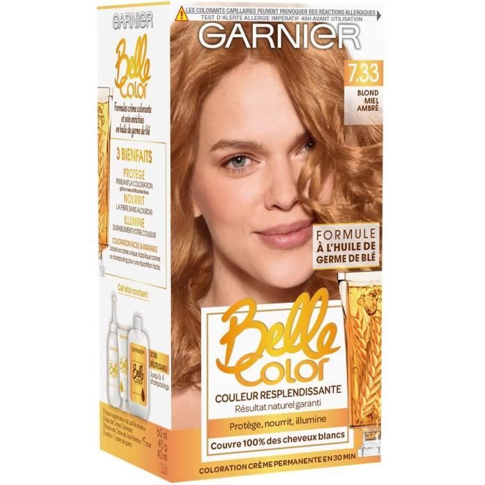 Colorations Garnier Belle Color Coloration Permanent 7.33 Blond Miel ...