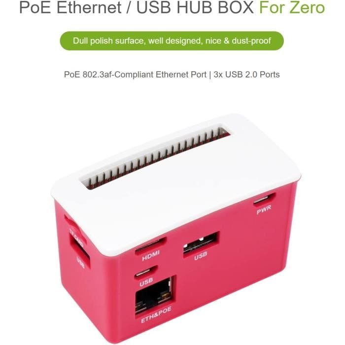 Poe Ethernet-Usb Hub Hat With Box For Raspberry Pi Zero-Zero W-2 W-Zero Wh-2 Wh,Power Over ...