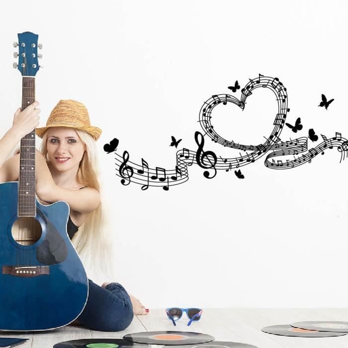 Notes De Musique Sticker Musique Amour Décoration Murale Instrument De ...