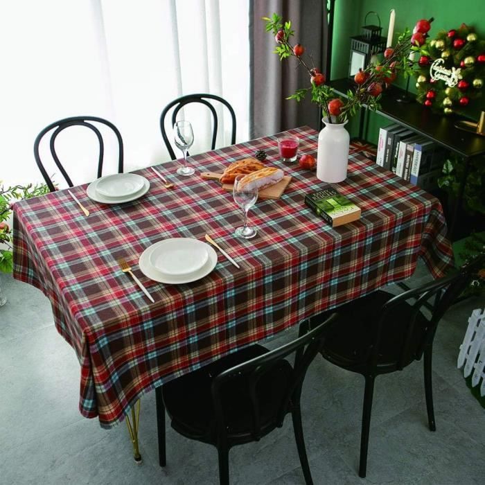 Nappes De Noël, Nappe Rectangulaire Vintage Nappe De Table À Carreaux ...