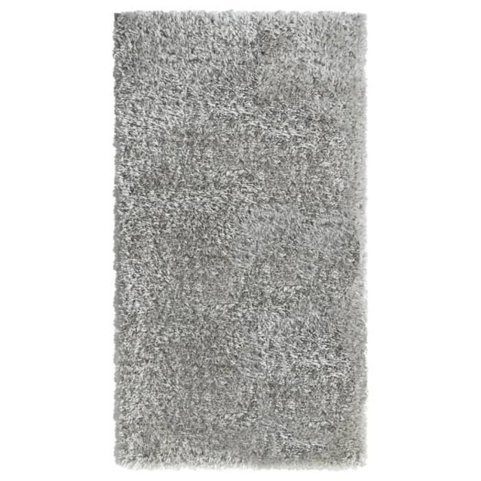 MEN® Tapis shaggy à poils hauts Gris 80x150 cm 50 mm 92431 - Cdiscount Maison