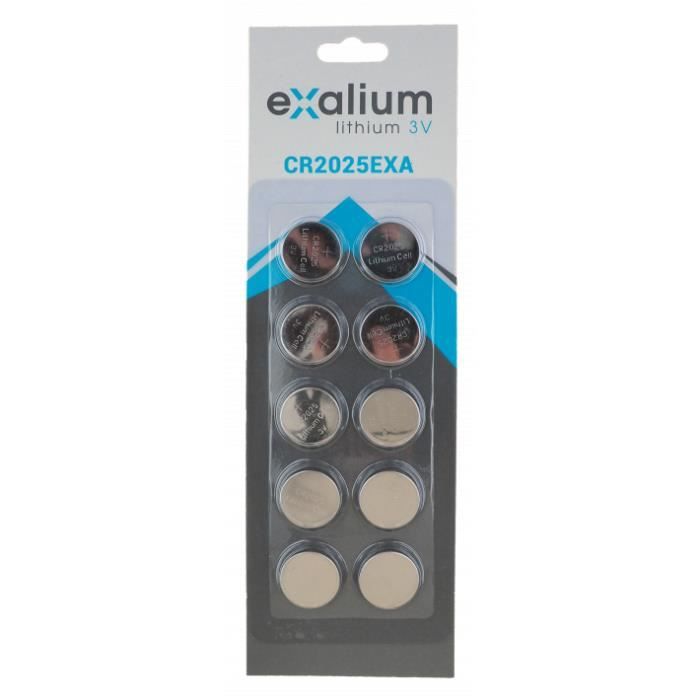 10 Piles Lithium 3V CR2025 EXALIUM - Cdiscount Jeux - Jouets