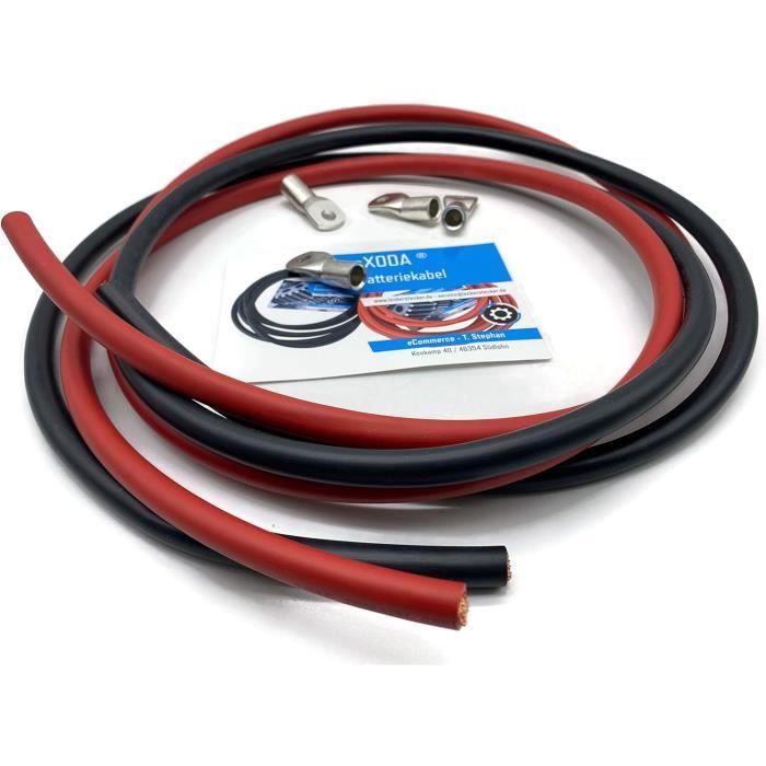 Câble de Batterie - EXODA - 50mm2 - 2m Rouge et Noir - 4 Cosses M10 ...