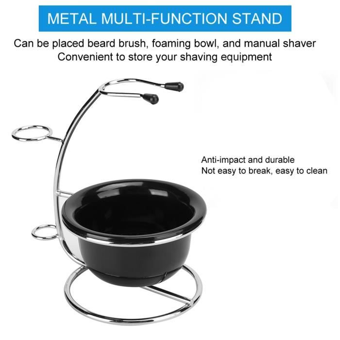 Outil de rasage - KEENSO - Cadre de barbe avec bol - Métal et ABS ...