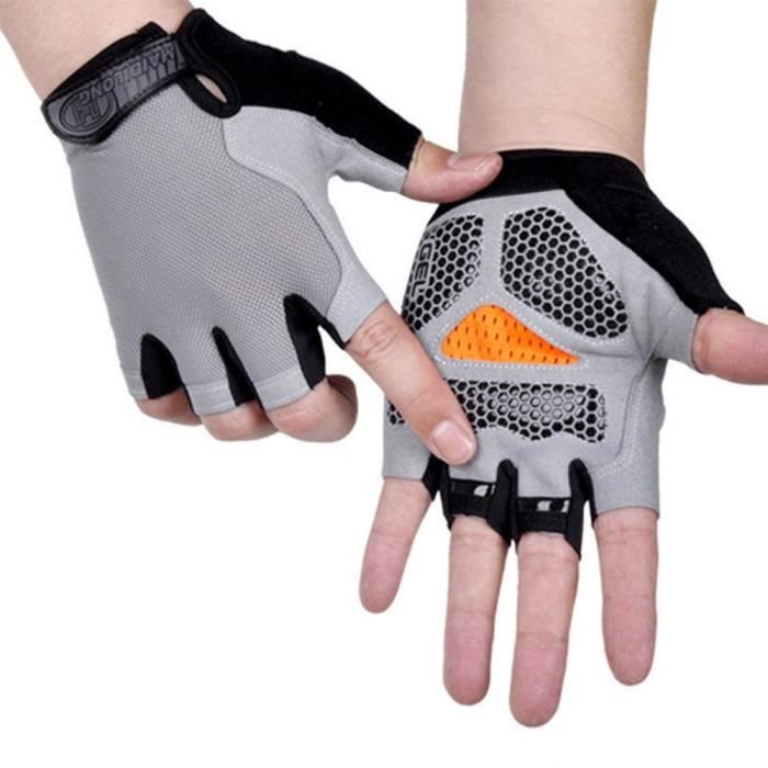 Gants Cyclisme de Vélo Eté Demi Doigt Gant Réfléchissant Gel Bicyclette ...