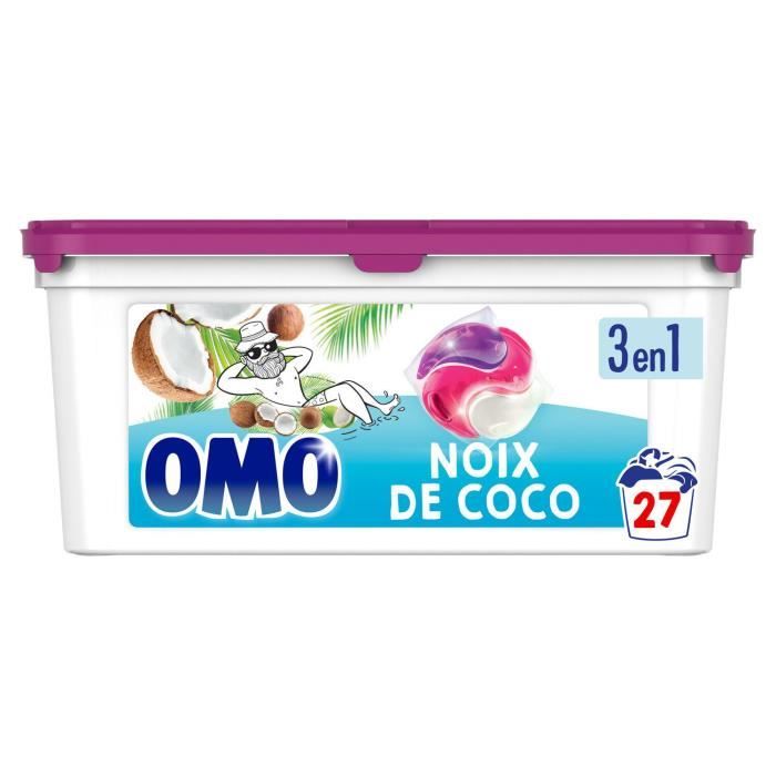 LOT DE 2 - OMO - Lessive Capsule 3en1 Noix De Coco - boîte de 27 ...
