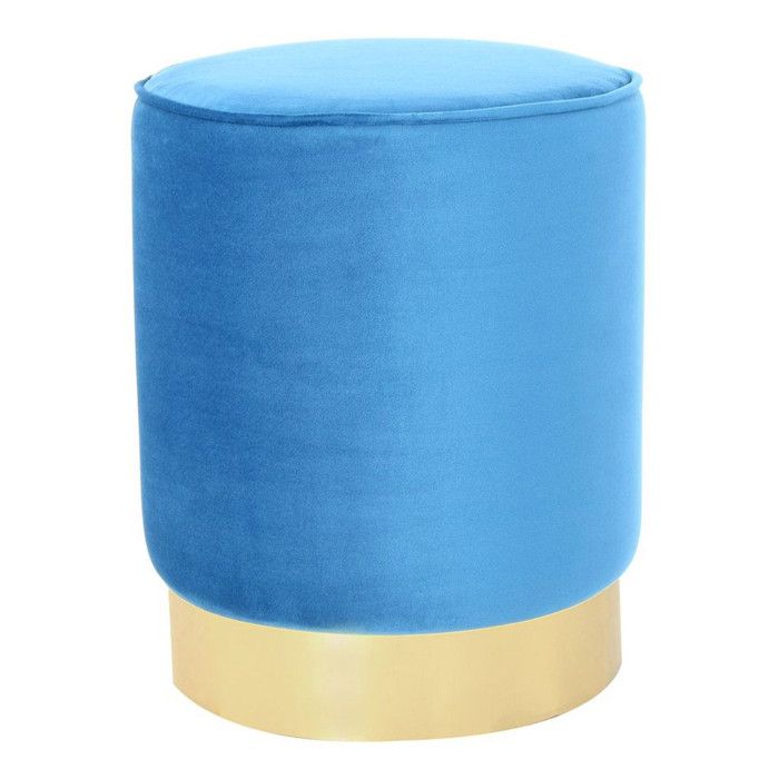Pouf Design en Velours "Nena" 43cm Bleu - Cdiscount Maison