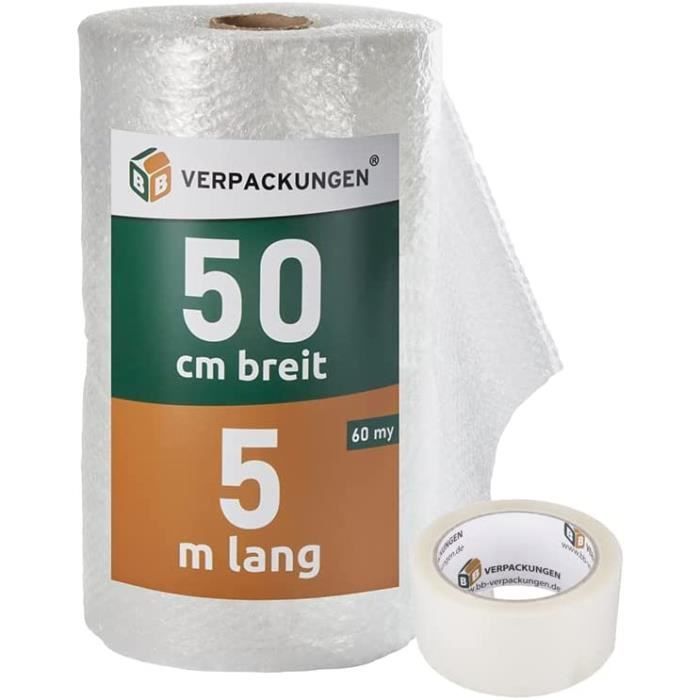 BB-Verpackungen Kit d'emballage de papier bulle 0,5 x 5 m + ruban ...
