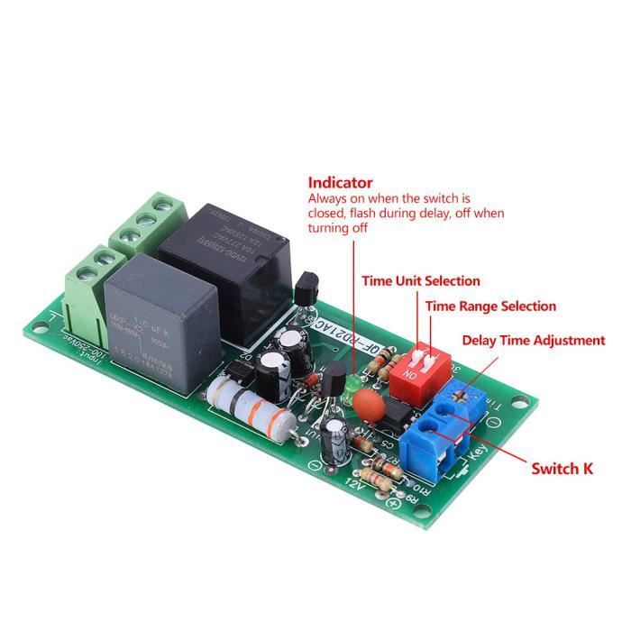 Module de relais de retard SURENHAP - Retard Off - 100-220V AC - Timer ...