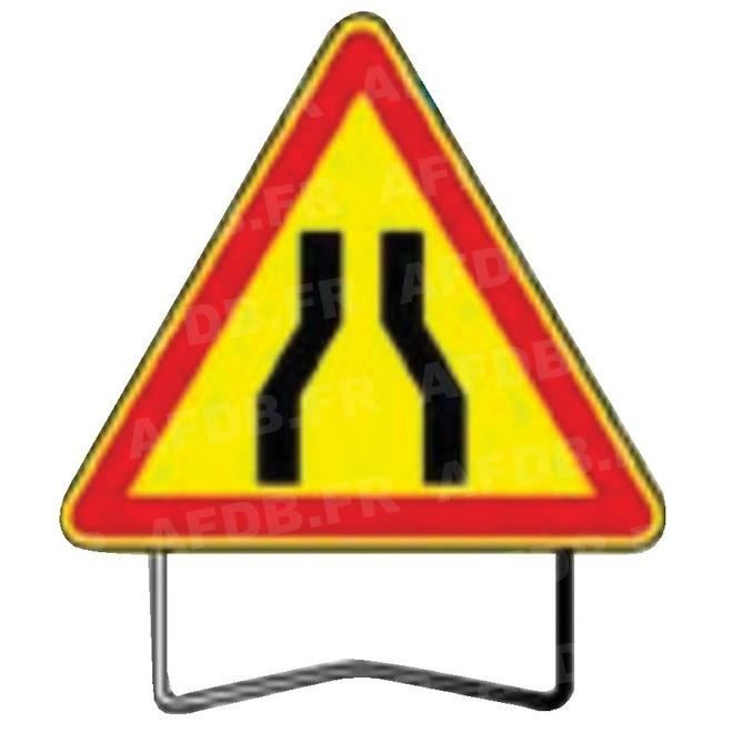 Panneau de signalisation triangulaire 1000 mm 'Chaussée rétrécie ...