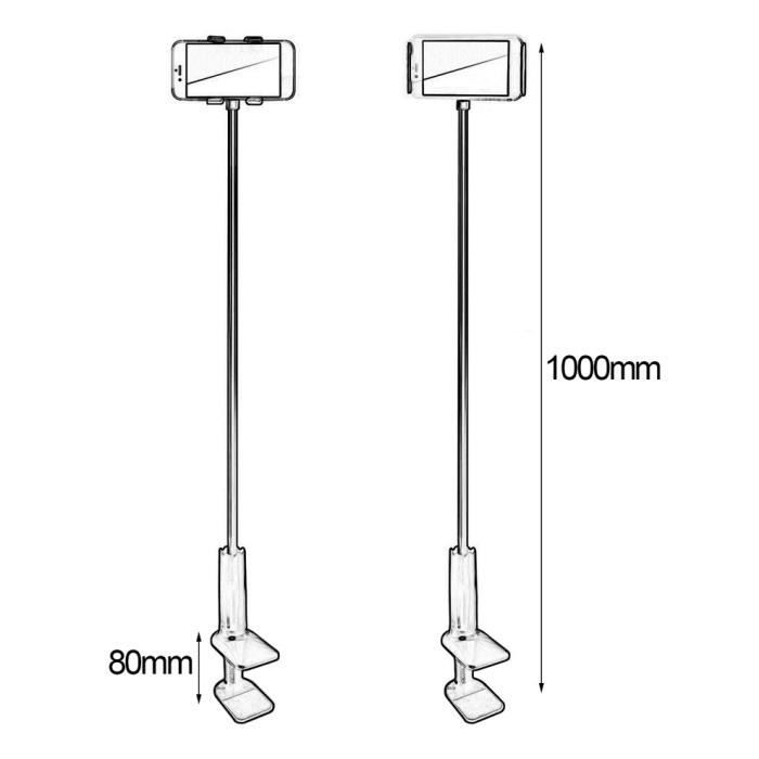 Porte-tablette tactile 100CM réglable 360° rotatif support de ...