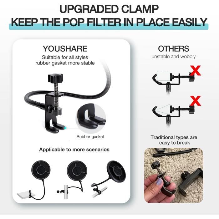 Bonnette Anti Pop En Mousse Avec Filtre Anti Pop À 6 Couches Améliorant ...