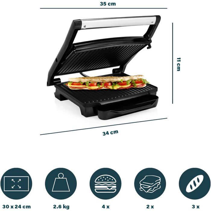 Princess 112415 Meat Grill, Hot Sandwhiches, Fish and Vegetables, 2000 ...