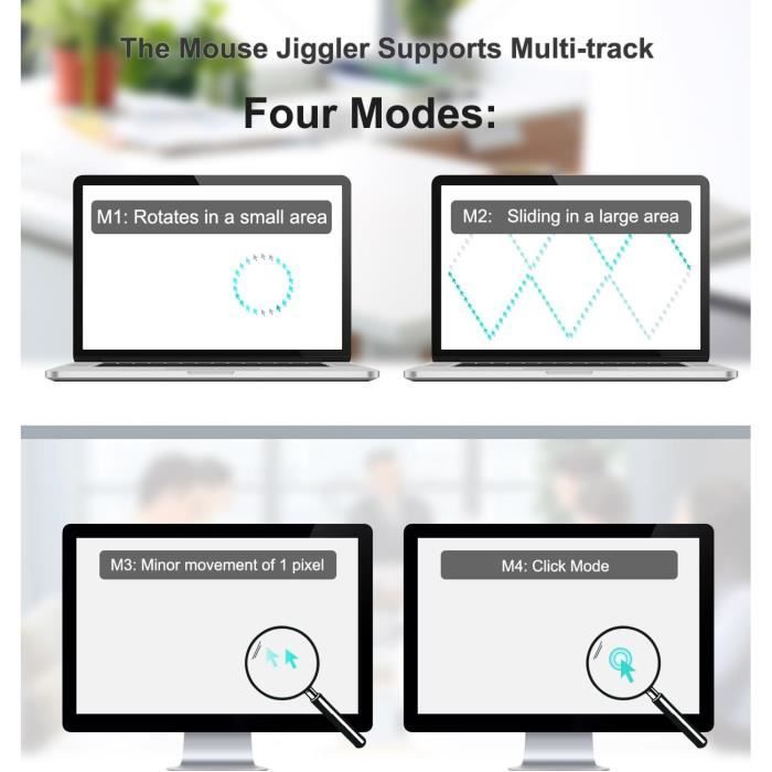Mouse Jiggler, Usb Mouse Mover Indétectable, 4 Modes Simulez Le ...