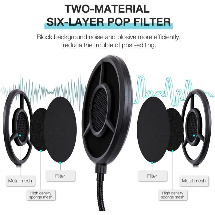 Bonnette Anti Pop En Mousse Avec Filtre Anti Pop À 6 Couches Améliorant ...