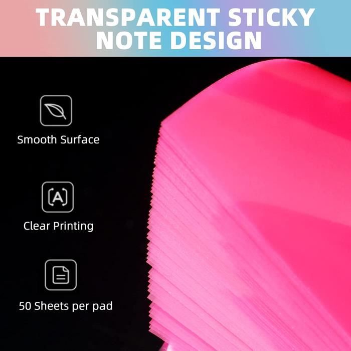 5000pcs Translucent Sticky Notes, Post It Notes, étanche Réutilisable ...