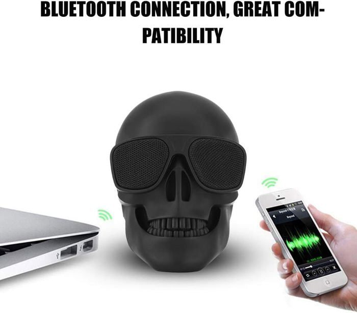 Enceinte Crative en Forme De Tte De Mort Mini Enceinte Bluetooth en ...