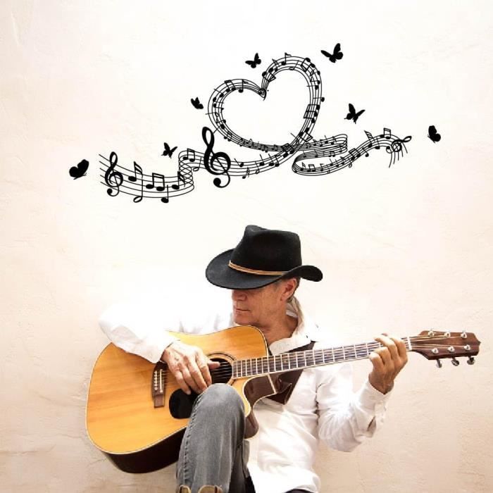 Notes De Musique Sticker Musique Amour Décoration Murale Instrument De ...