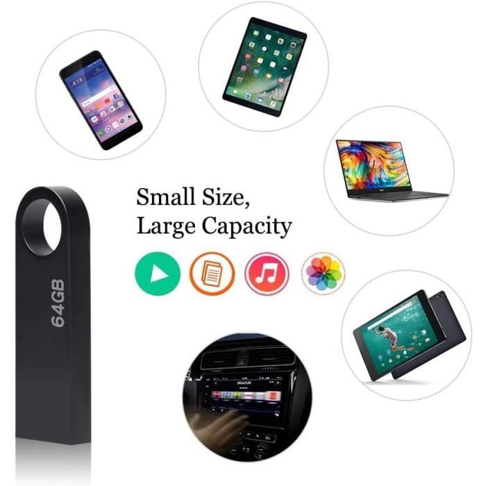 Clé Usb 64 Go,Lot De 2 Portable Clef Usb 64 Gb Avec Crochet Pen Drive ...