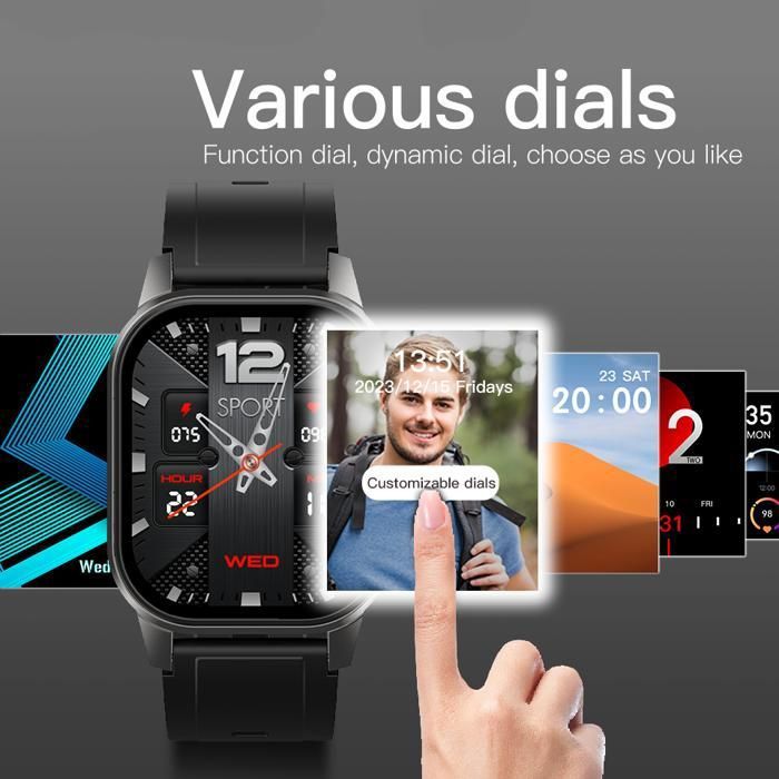 AIEK DM62 4G Montre Intelligente 2,13 pouces Wifi, Carte SIM, GPS ...