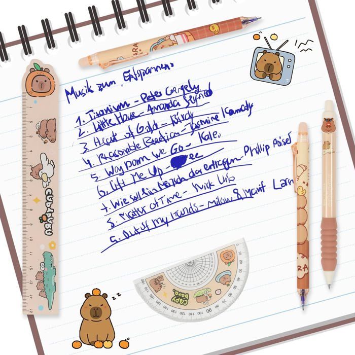 Stylo Capybara Kawaii 14 Pièces Bleu Stylo Effacables Animaux Papeterie ...