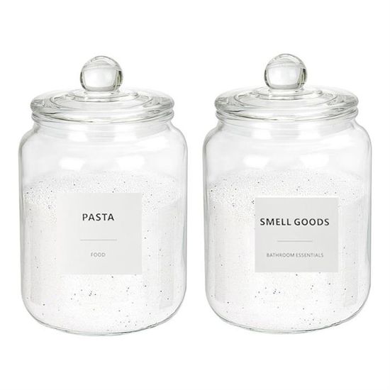2 Pots en Verre D'Un Demi-Gallon avec Couvercles HerméTiques pour ...