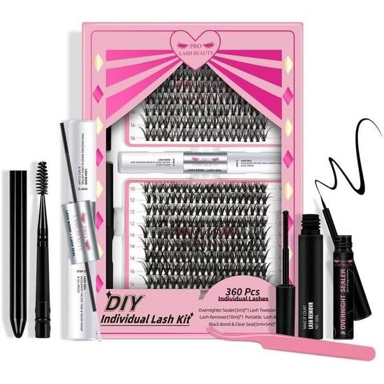 Faux Cils Kit,Diy Kit D'Extension De Cils Avec 360 Pcs Eyelashes ...