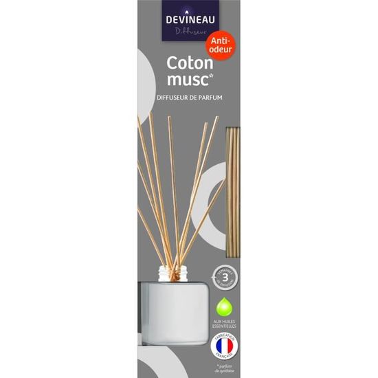 DEVINEAU Diffuseur de parfum à froid - Coton musc anti-odeurs - 50 ml ...
