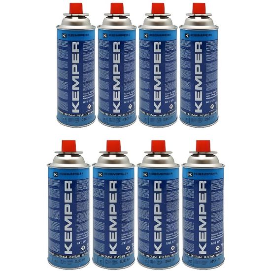 Cartouche gaz KEMPER 220g butane Pack de 8 Bouteilles de gaz UN2037 ...