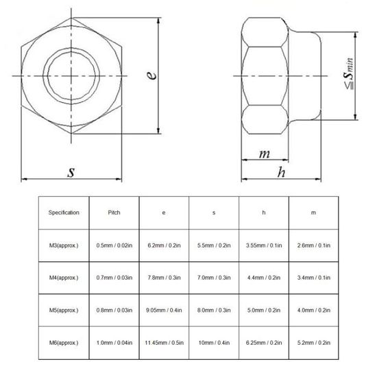 RHO-crou auto-bloquant (M3)50 Pièces M3 M4 M5 M6 Pur Cuivre écrou Autobloquant Insérer Contre ...