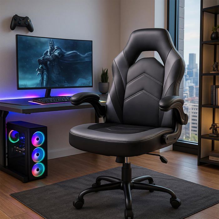 Chaise de gaming ergonomique - SUTEO - Cuir synthétique - Accoudoirs ...