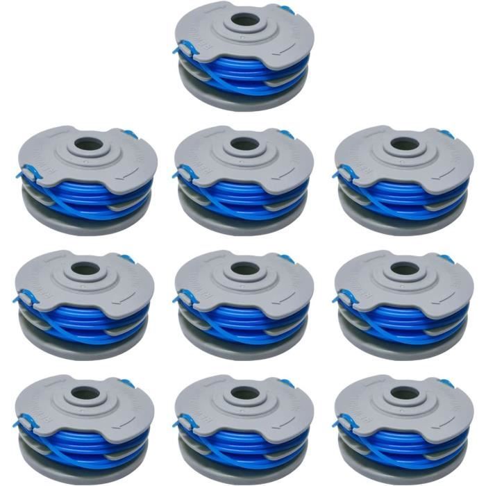 Lot de 10 Bobines de Fil de Rechange pour Débroussailleuse Flymo FL289 - Double Alimentation ...