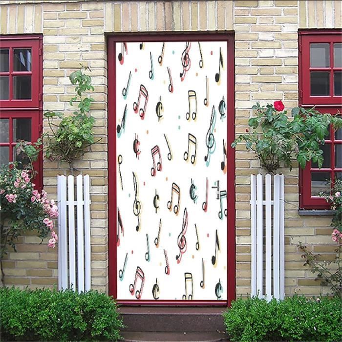 Symboles De Musique Colorés De Dessin Animé Papier Peint Pour Porte ...