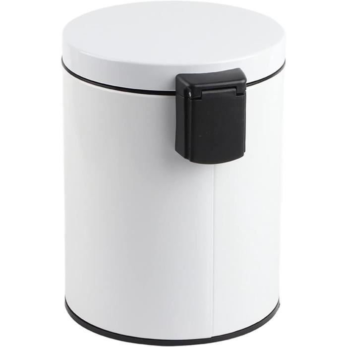 Poubelle 5L, Poubelle à Marche Ronde, Poubelle à Pédale en Acier Inoxydable pour Bureau Salon ...