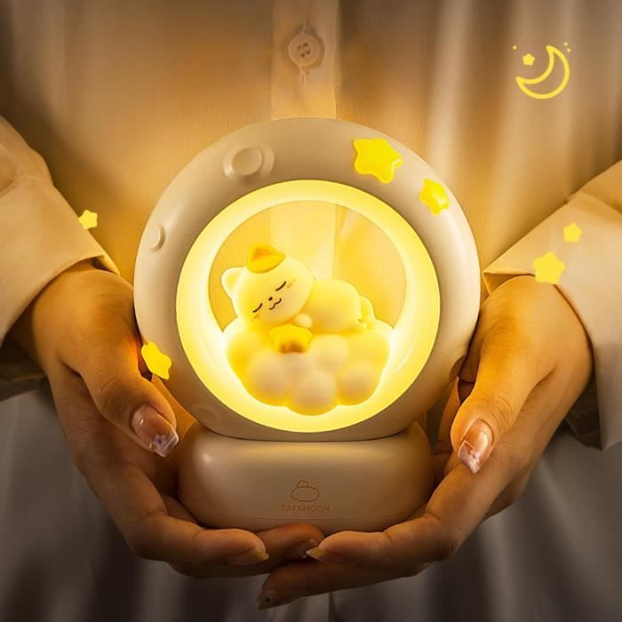 Veilleuse Enfant Lampe Chat Veilleuse Bebe Rechargeable Lampe de Chevet ...