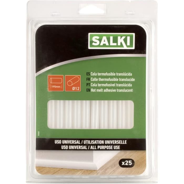 SALKI Barres de Colle Thermofusible - 500g de Silicone Chaude de 12mm ...