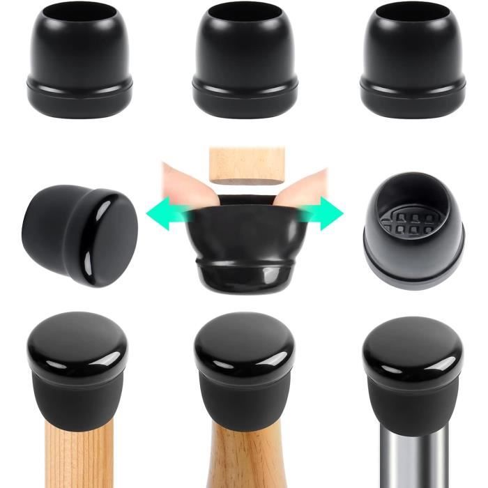 24 Pcs Embouts Pour Pieds De Chaise 25-30 Mm Avec Fond En Téflon ...