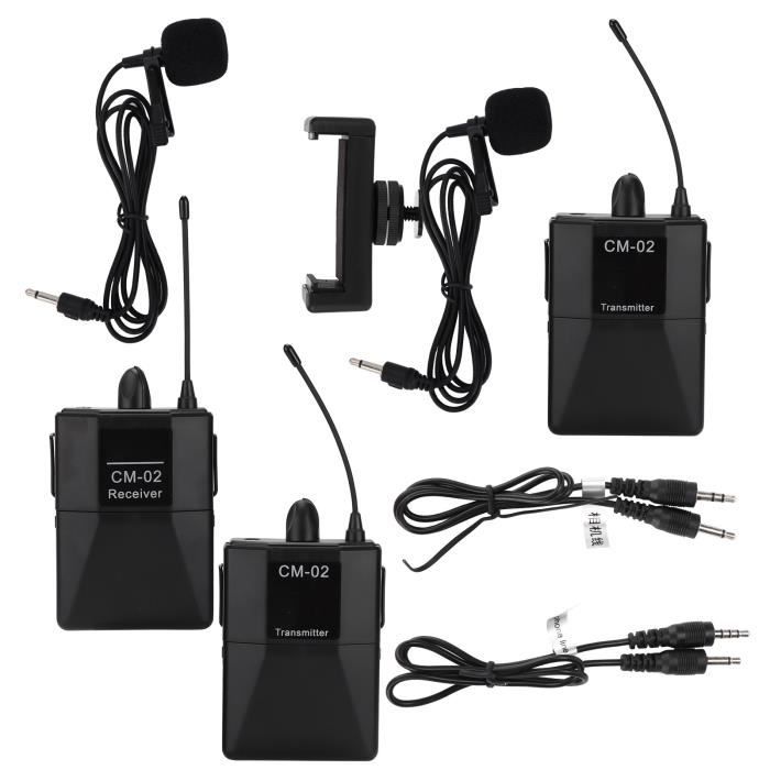 URB Microphone cravate sans fil UHF 16 canaux Microphone Cravate 1 pour ...