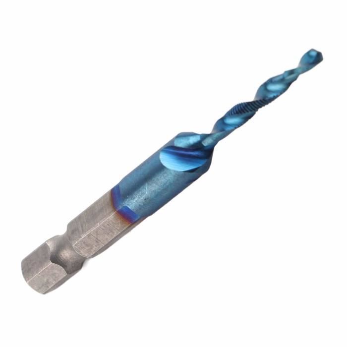 Cikonielf foret hexagonal Acier à grande vitesse plaqué bleu 6,35 mm ...