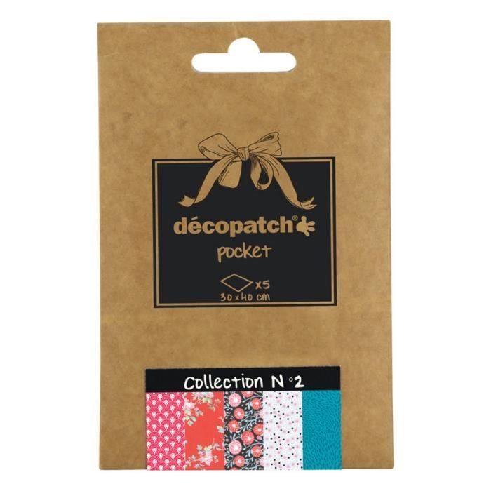 Deco Pocket - Decopatch - Collection N°2 - 5 feuilles - 30x40cm - Mixte ...