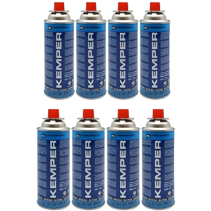 Cartouche gaz KEMPER 220g butane Pack de 8 Bouteilles de gaz UN2037 ...