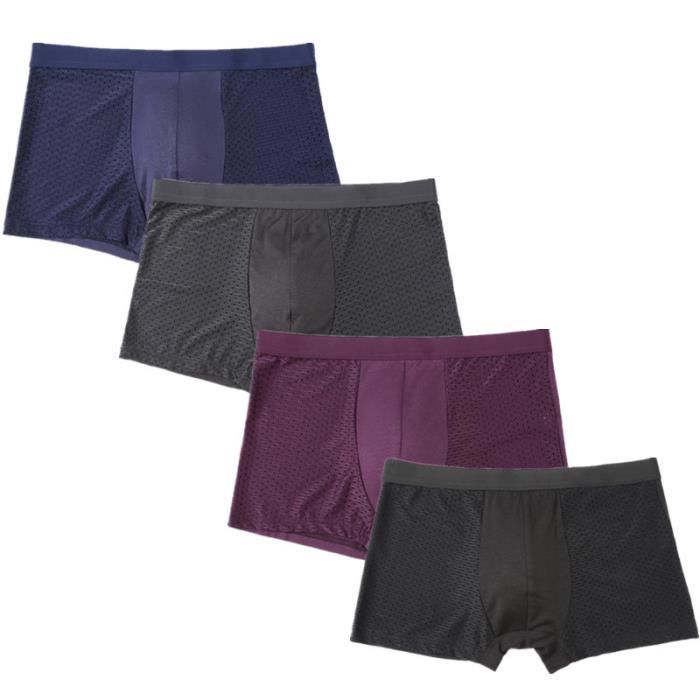 Boxer-shorty,Lot de 4 boxers pour homme,sous-vêtement masculins,grande ...