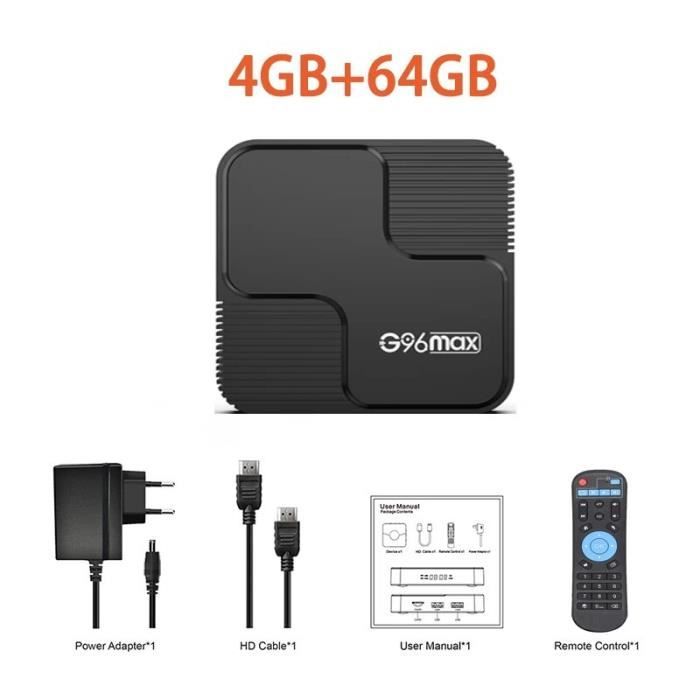 Boîtier Smart TV - RNCYN - G96 Max - Android 12 - 4 Go RAM - 64 Go ...