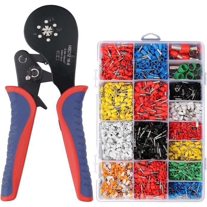 Pince À Sertir Hexagonale Avec 2120 Embouts De Câble, Kit D'Embouts De Câble, Pince À Sertir À ...