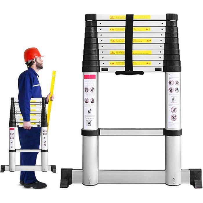 Todeco Echelle Telescopique 3.2M, Échelle Pliable avec Barre ...