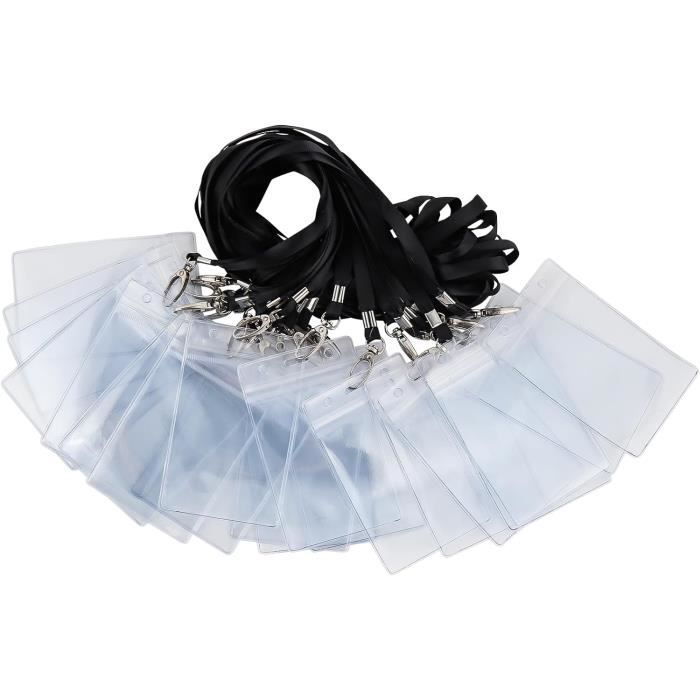 Porte Badge Tour De Cou, Lot De 20 Porte Carte Collier, Cordon Carte En ...