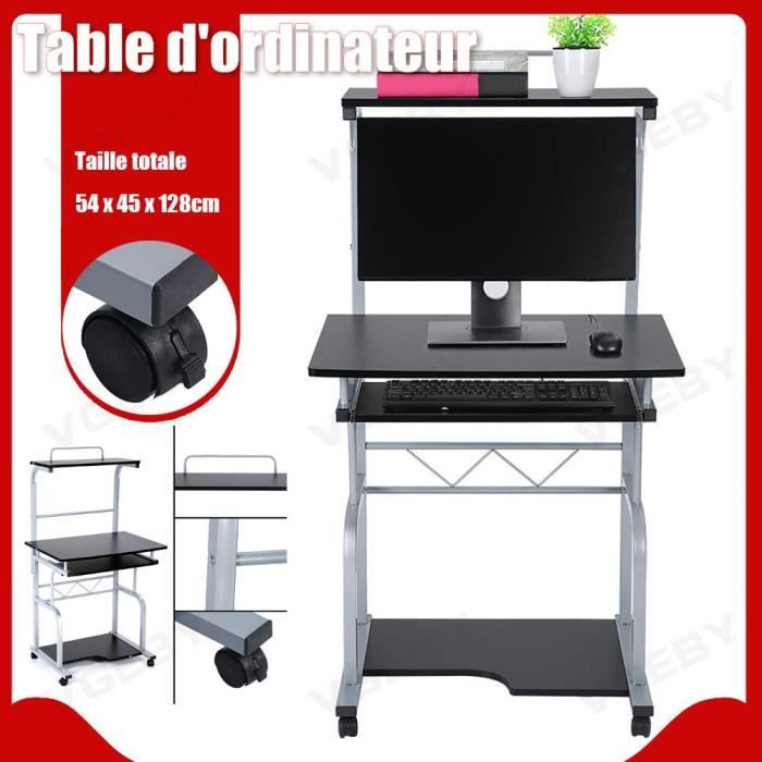 Bureau Informatique Bureau d' Ordinateur Roulant Portable Table ...